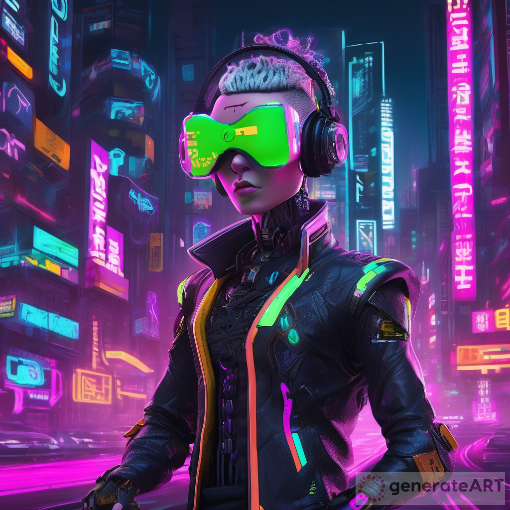 Neon Elegance Exploring The Fusion Of Cyberpunk Style And Ai In A Hyper Realistic Portrait