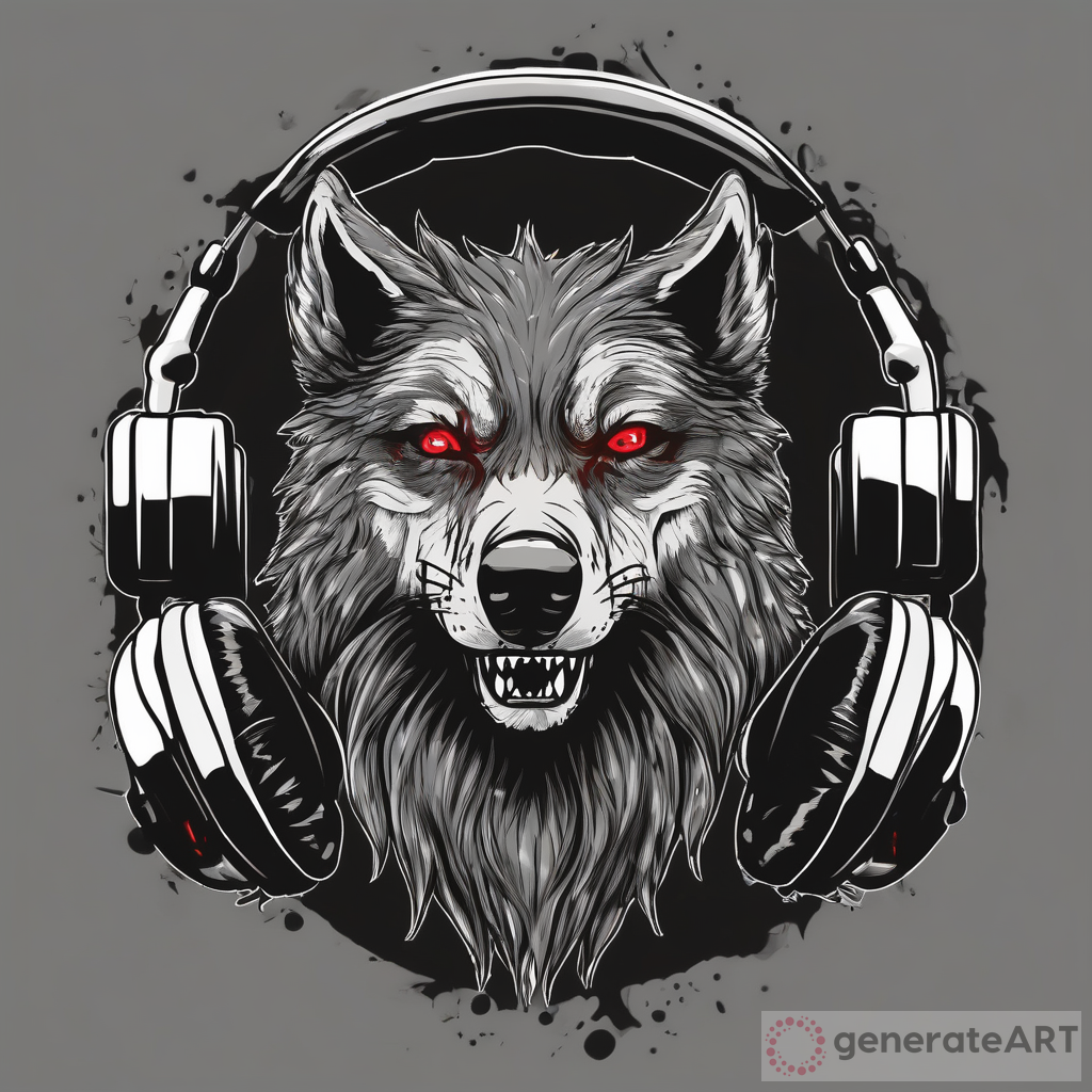 Unleashing the Power: A Heavy Metal Gothic Wolf DJ with Headphones ...